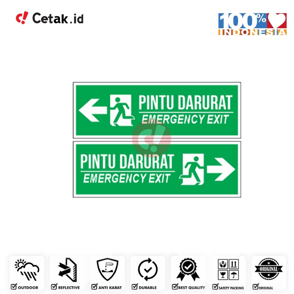 Jual Sign Akrilik Pintu darurat/emergency Exit | Shopee Indonesia