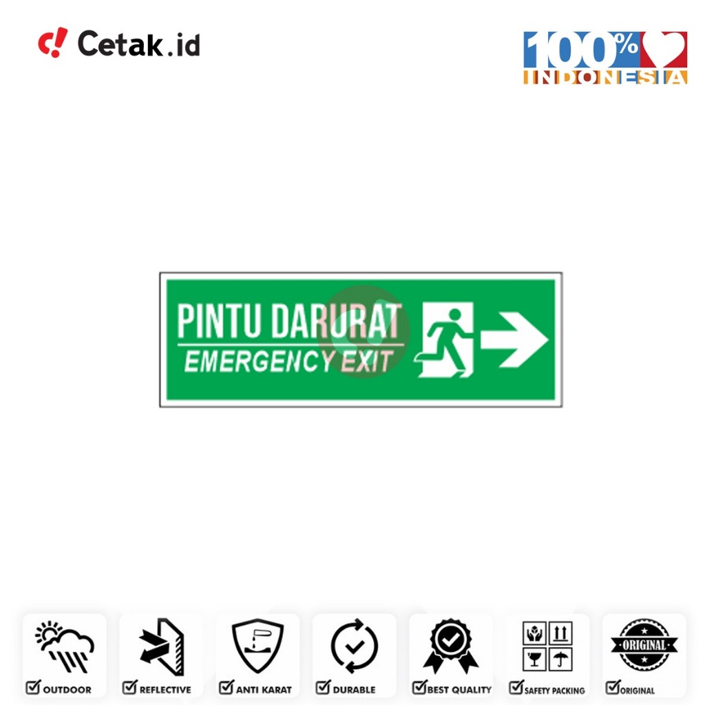 Jual Sign Akrilik Pintu darurat/emergency Exit | Shopee Indonesia