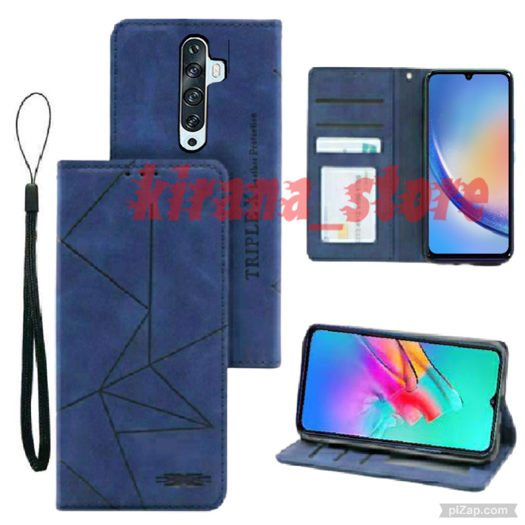 Jual OPPO RENO 2F Flip Case Flip Motif Dompet Casing HP Flip Kulit ...