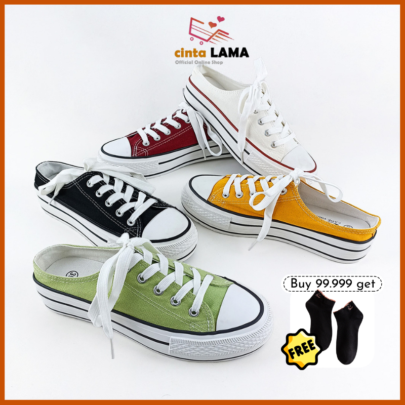 Jual Sepatu Sneakers Kanvas Wanita High Sol Import Korean Style Kasual ...