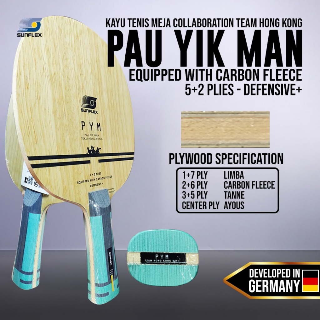 Jual Kayu Bat Tenis Meja Pingpong Sunflex Pau Yik Man DEF+ Carbon ...
