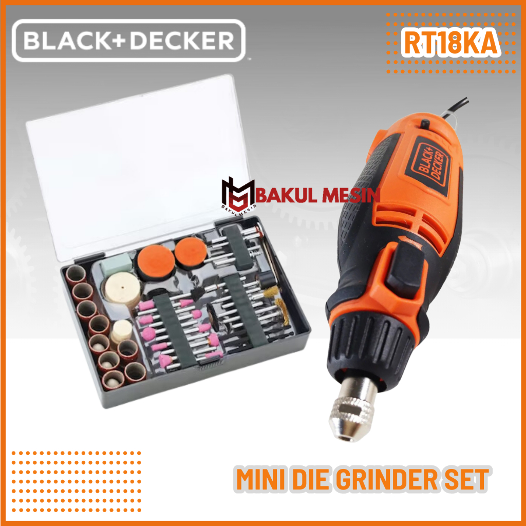 Jual BLACK DECKER RT18KA Mini Die Grinder Rotary Tool RT 18 KA Micro ...