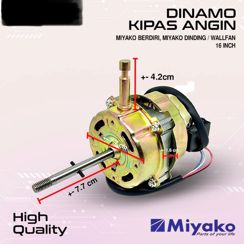 Jual MESIN DINAMO MOTOR STAND FAN KIPAS ANGIN BERDIRI MIYAKO 16in ...