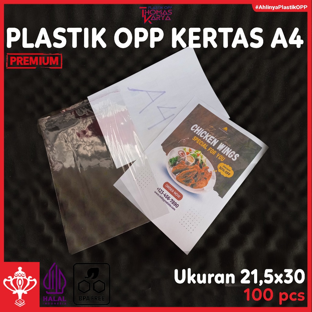 Jual Plastik Kertas A4 F4 HVS A3 A5 A6 A7 isi 100 Kantong OPP Blangko Undangan Jasmine Ijazah ...