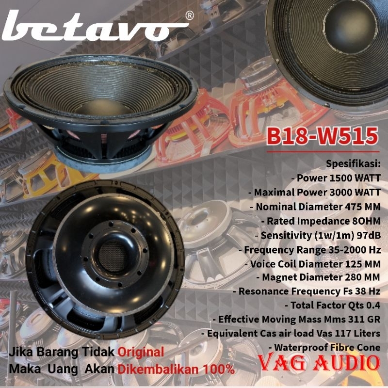 Jual SPEAKER COMPONENT BETAVO B18-W515 | Shopee Indonesia
