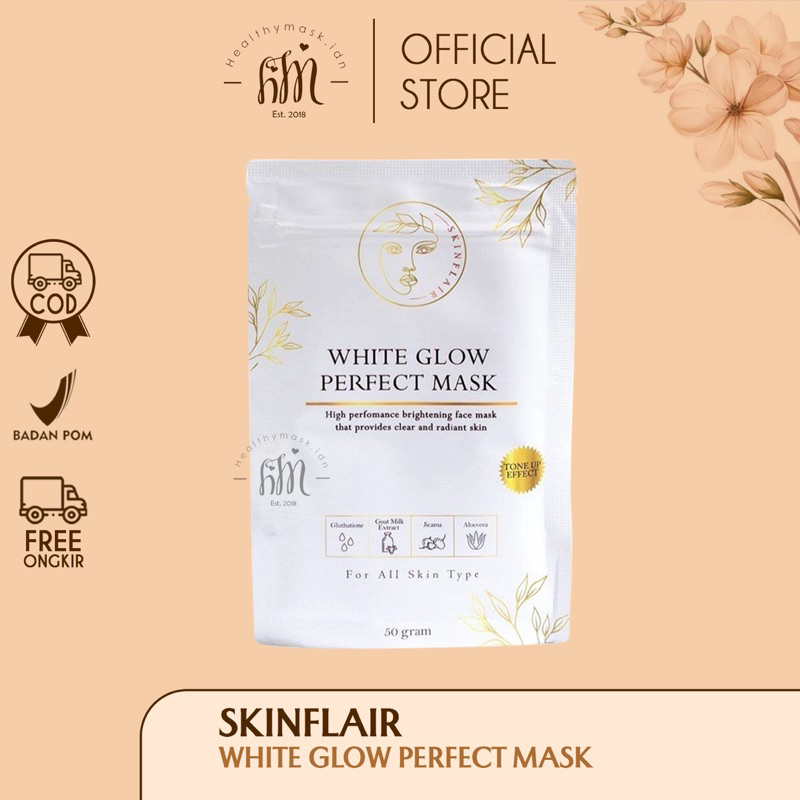 Jual (FREE SPATULA) SKINFLAIR WHITE GLOW PERFECT MASK| POWDER MASK ...