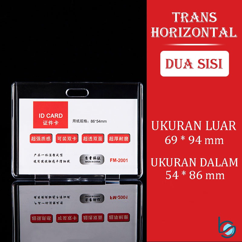 Jual Holder Id Card Acrylic DIY Id Card 2 Sisi Tempat Kartu Akrilik ...