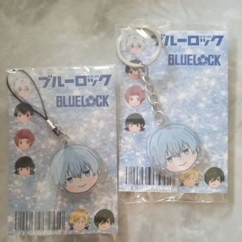 Jual blue lock anime nagi shidou chigiri keychains and phone strap blue ...