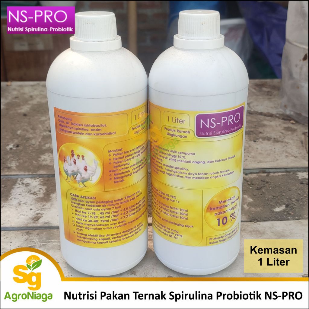 Jual Nutrisi Pakan Ternak Kemasan 1 Liter Spirulina Probiotik NS-PRO ...
