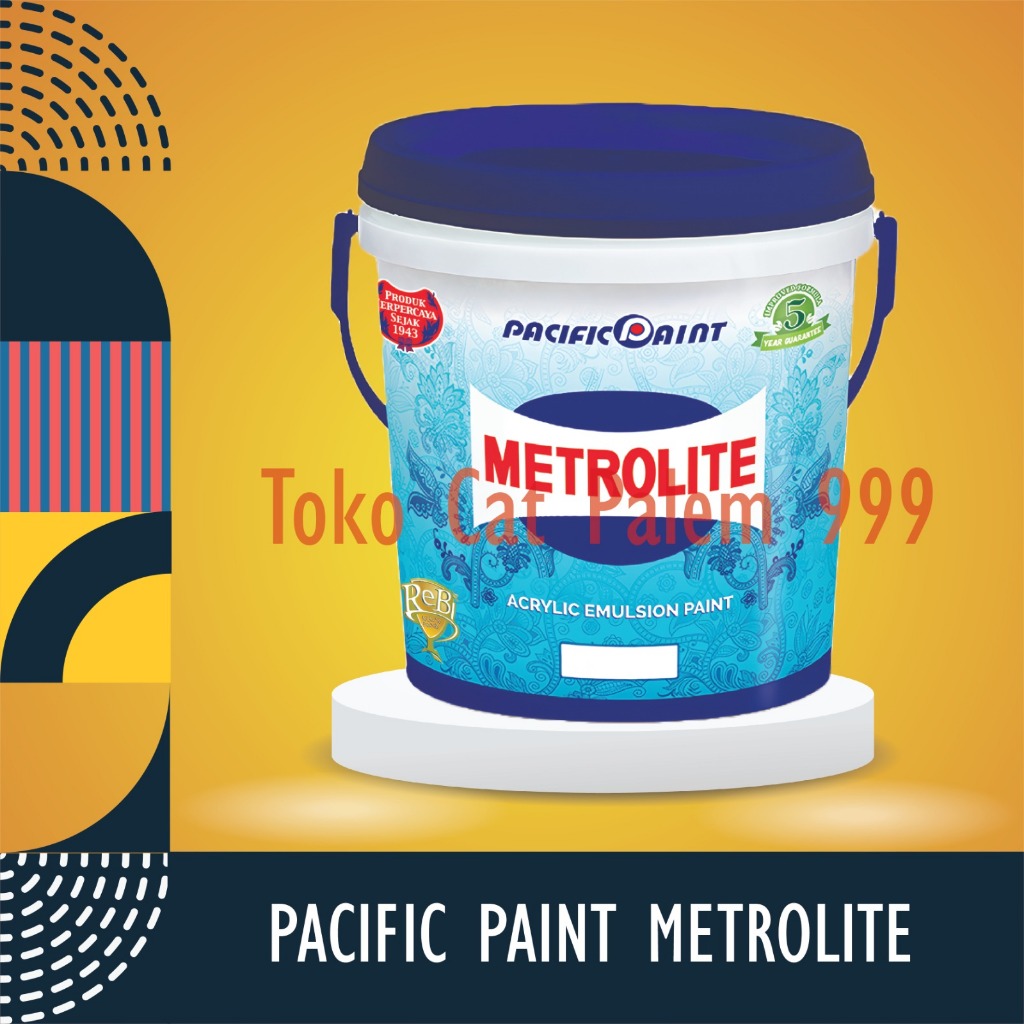 Jual Cat Tembok Metrolite Putih kebiruan ukuran 3.8 Liter / Metrolit 5 ...