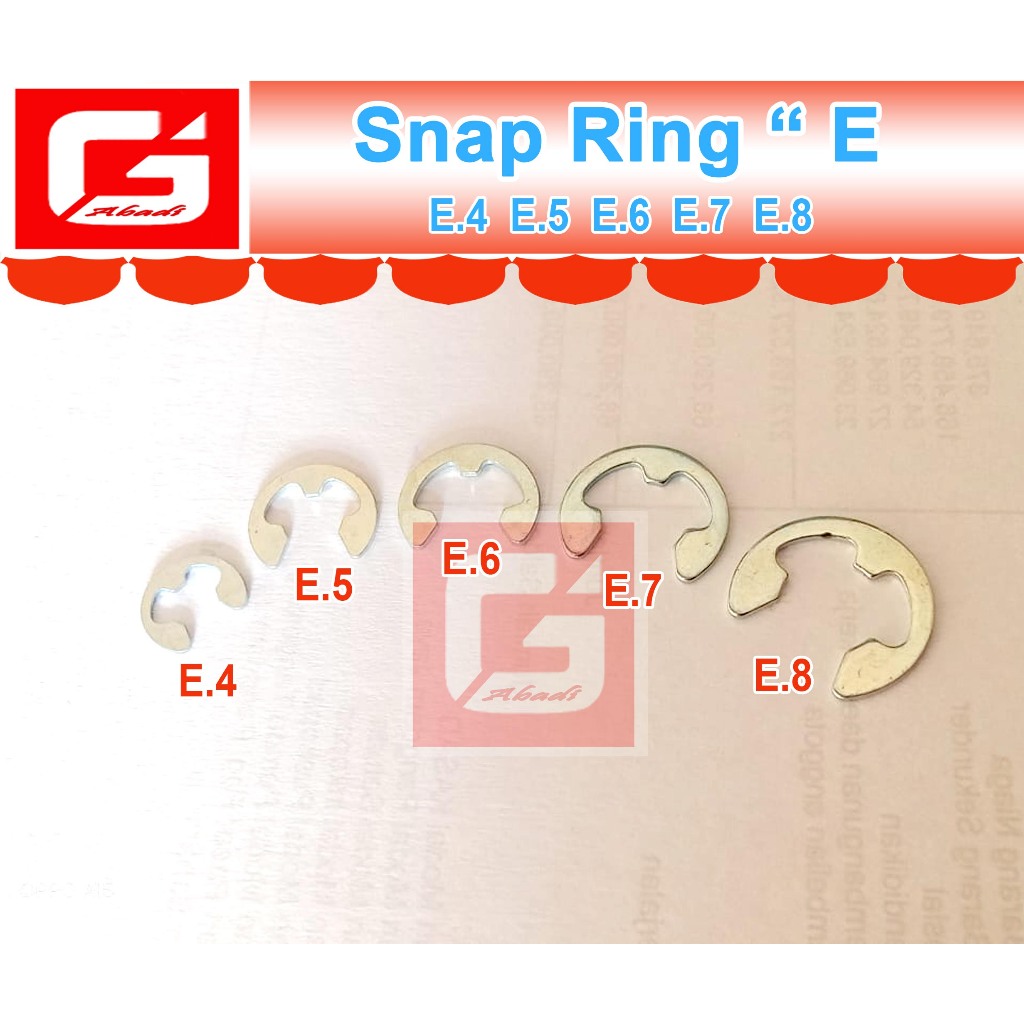 Jual 4 Pcs Snap Ring ( E ) E 4, E 5, E 6, E 7, E 8 Circlip Ring Clip ...