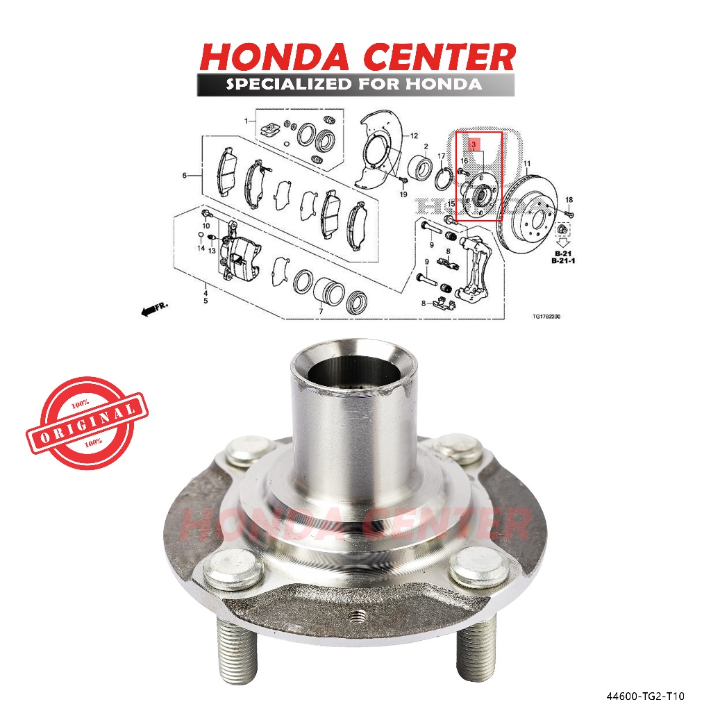 Jual Hub Nap Naf Roda Depan Mobil Honda Brio 2014 2015 2016 2017 2018 ...