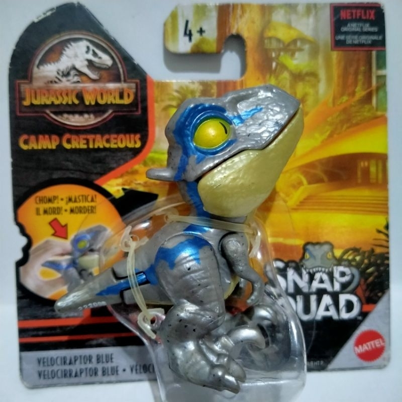 Jual Jurassic Word Snap Squad Velociraptor Blue | Shopee Indonesia