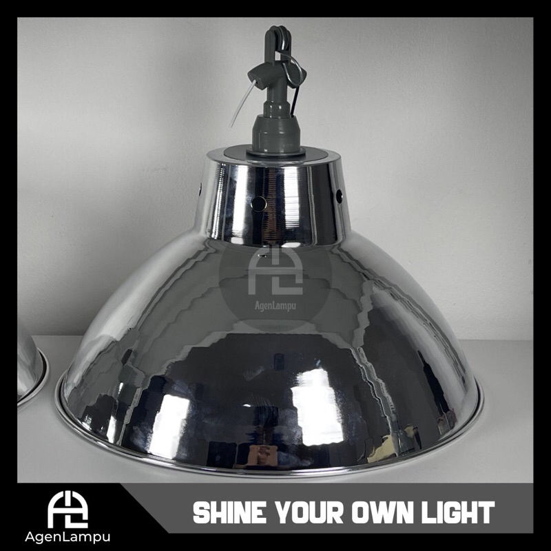 Jual KAP LAMPU GANTUNG INDUSTRI KILAP 12 INCH 14 INCH 16 INCH + FITTING E27 TERMURAH | Shopee ...