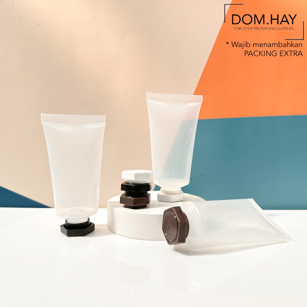 Jual 30ml Botol Tube Clear HEXA Tutup Putar Plastik Packaging Kosmetik ...