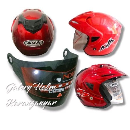 Jual (NDR-4) Kaca Helm AVA Half Face Pet all Varian Warna Bening Smoke ...