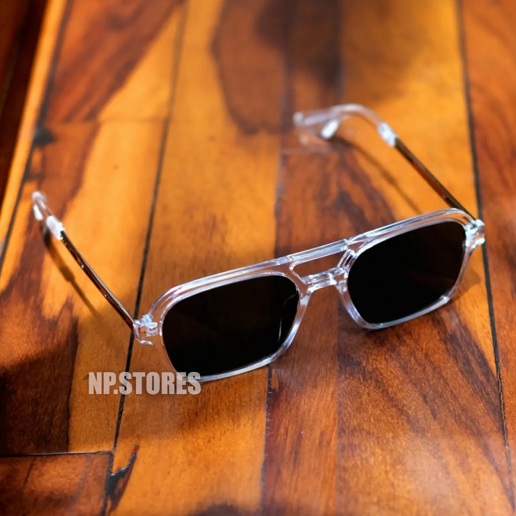 Jual Kacamata Hitam Pria Gaya Keren Model Unik Frame Transparan ...