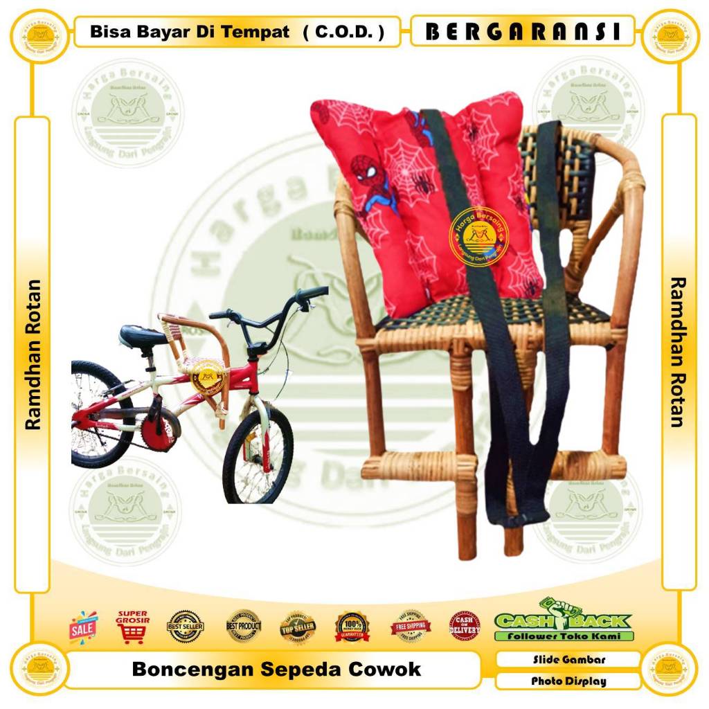 Jual Kursi Bonceng Sepeda Cowok Bahan Rotan - Dudukan Depan Sepedah ...