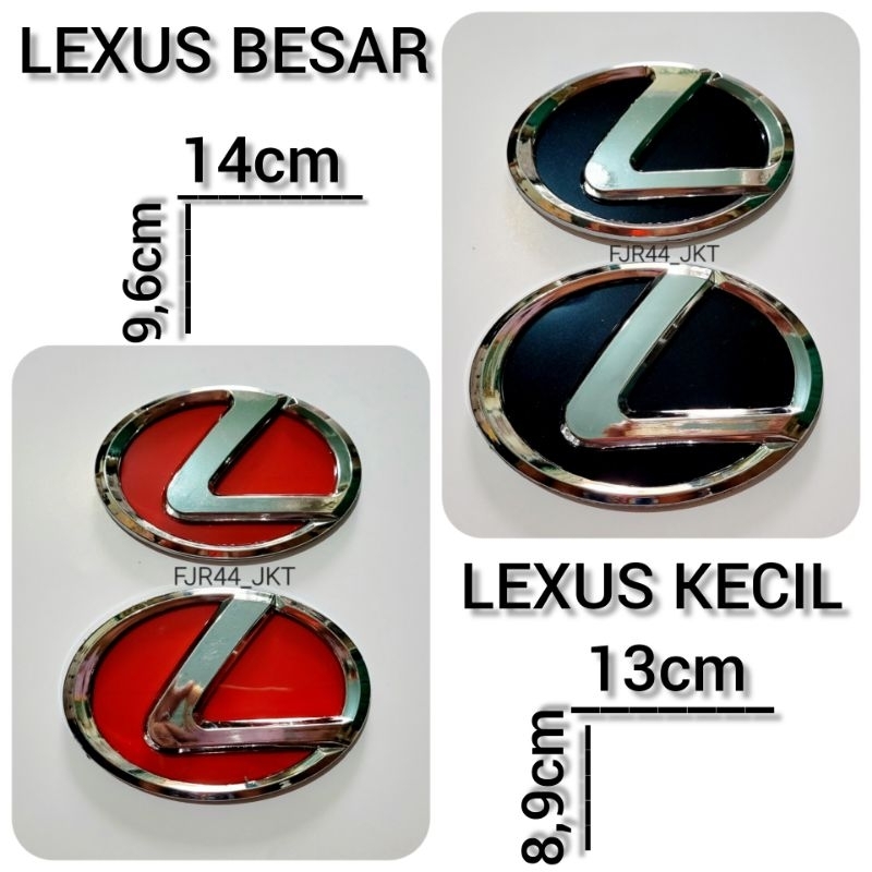 Jual Emblem logo lexus merah hitam 13cm / emblem logo lexus hitam merah ...