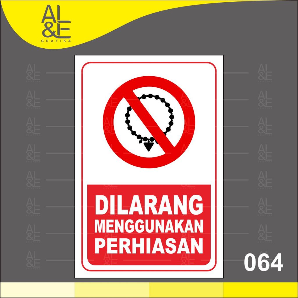 Jual 064 - STIKER DILARANG MEMAKAI / MENGGUNAKAN PERHIASAN - VINYL ...