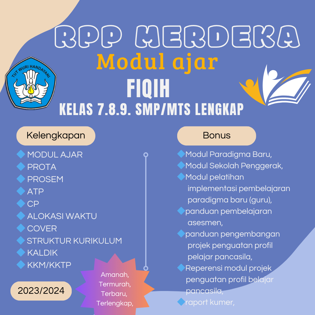 Jual MODUL AJAR FIQIH KELAS 7,8,9 SMP/MTS KURIKULUM MERDEKA LENGKAP | Shopee Indonesia