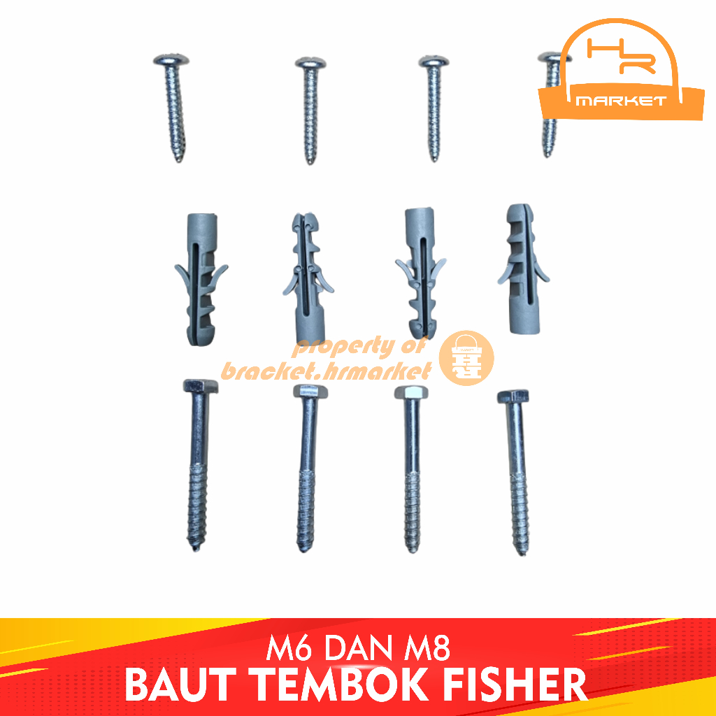 Jual Baut Tembok Bracket Tv Untuk Dinding Ukuran M6 dan M8 HR1 | Shopee ...