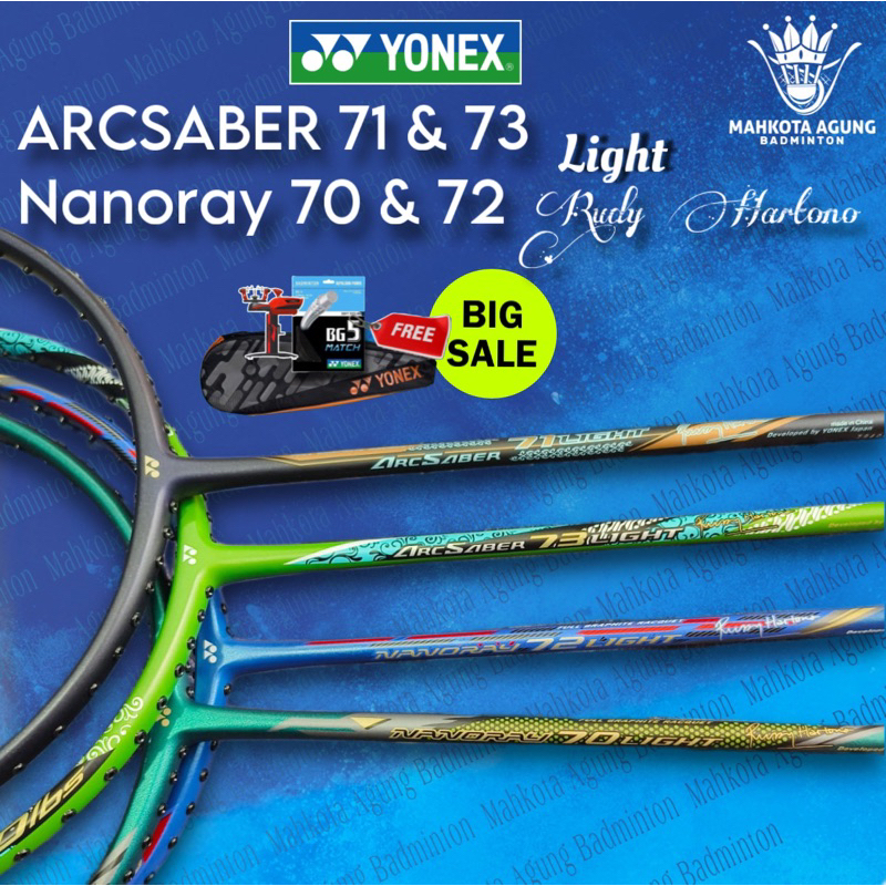 Jual RAKET BADMINTON BULUTANGKIS YONEX ARCSABER 71 73 LIGHT NANORAY 70 72 LIGHT RUDY HARTONO ...