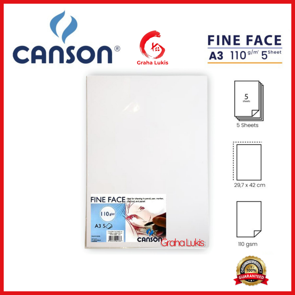 Jual Canson Fine Face A3 110 gsm (Canson Drawing Paper) 10 Lembar ...