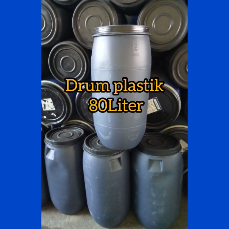 Jual tong plastik 80 liter mini/drum plastik lengkap dengan tutup ...