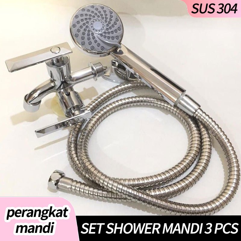 Jual Stainless Hand Kran Shower 5 MODE Fungsi Paket Shower Mandi Shower ...