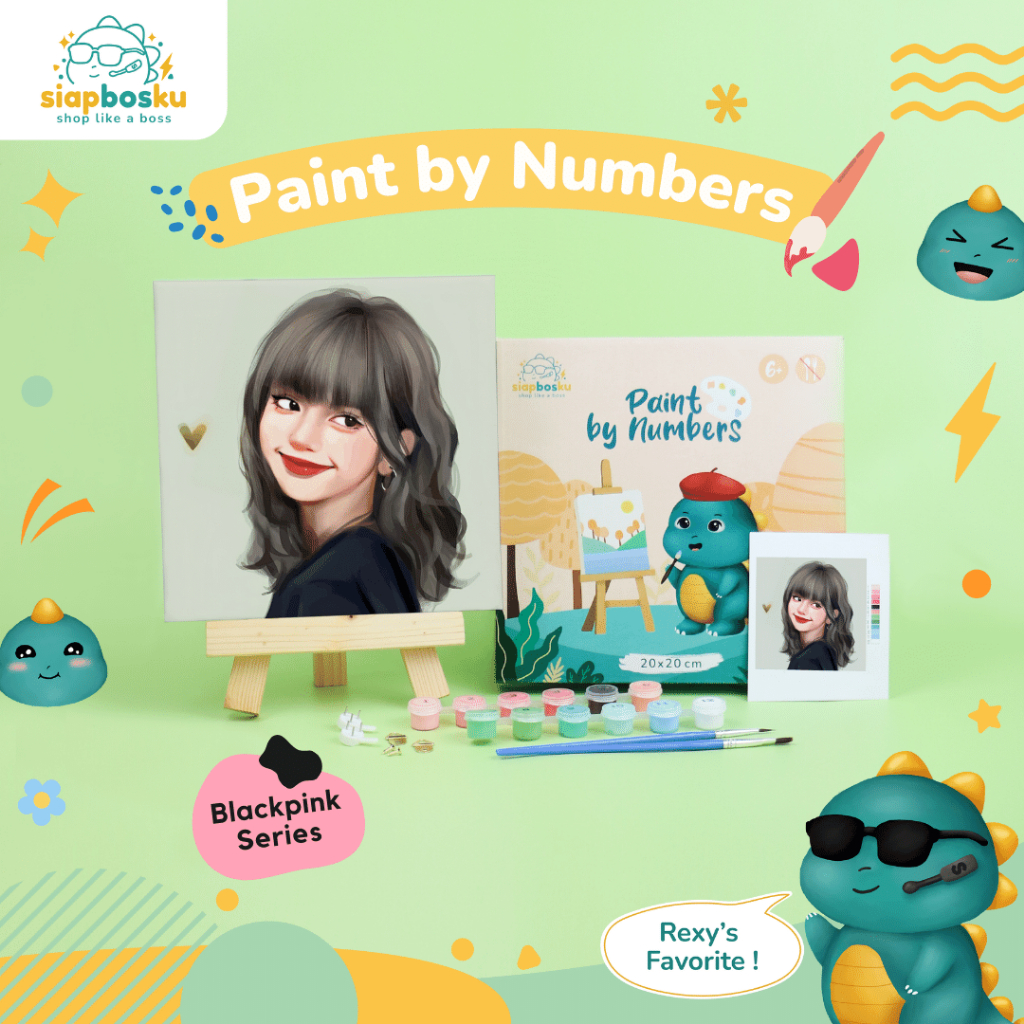 Jual PAINT BY NUMBER 20x20 CM BLACKPINK SERIES KANVAS PAINTING KIT WITH ...