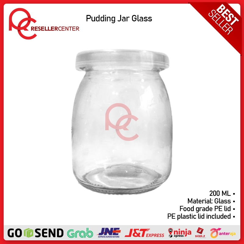 Jual Pudding Glass Jar With Soft PE Lid / Jar Puding Kaca Bening ...