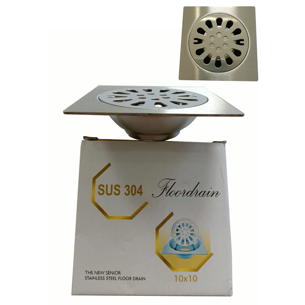 Jual SG1542 Saringan Got Stainless 4" Floor Drain Kamar Mandi 10cm x 10cm Ketebalan 2mm | Shopee ...