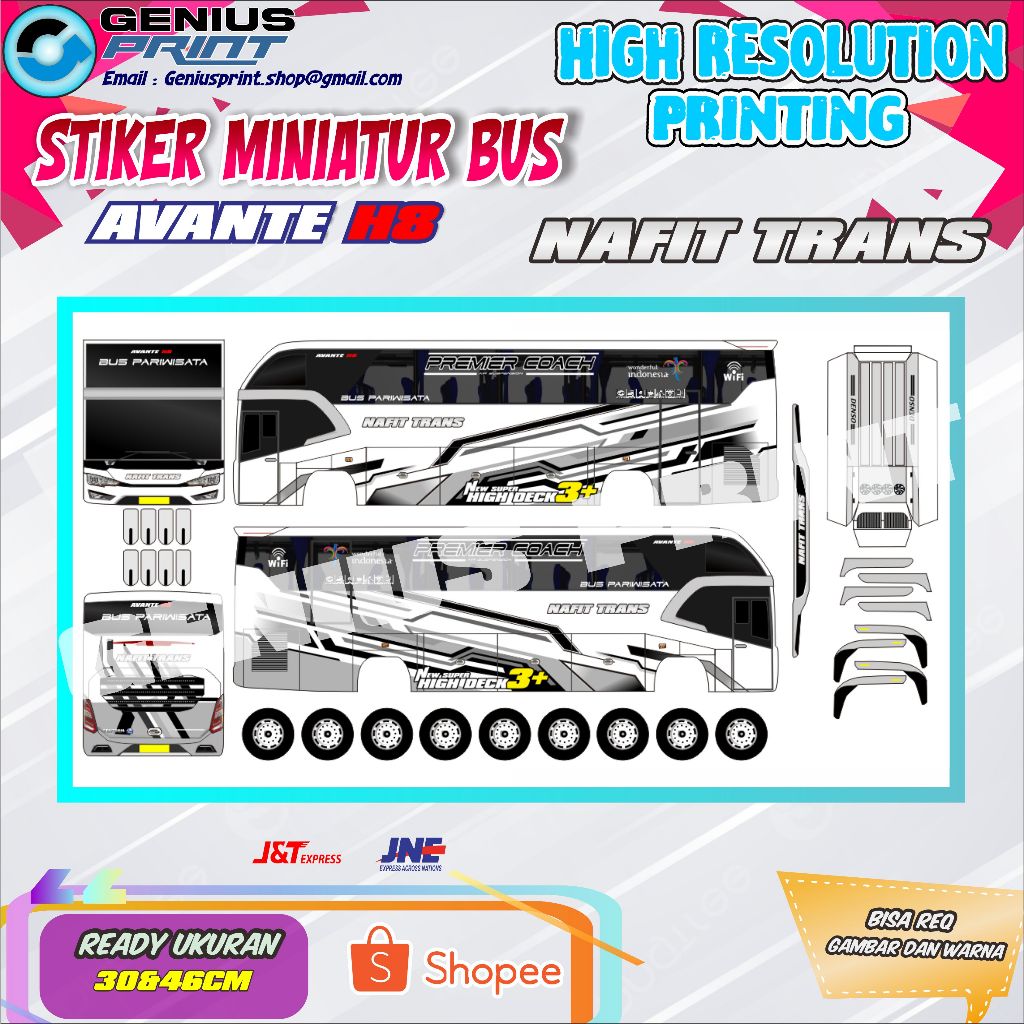 Jual Stiker A3 Miniatur Bus Avante H8 Livery Dewi Sri | Midas Nusantara ...