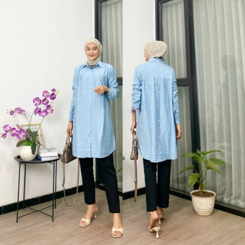 Jual Zeva Tunik Polo Linen - Atasan Wanita Tunik Polo Linen Variasi ...