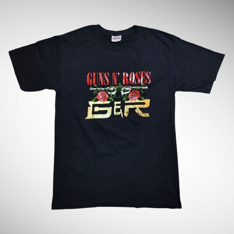 Jual Tshirt GUNS N ROSES - PUFF PRINT LOGO & ROSES | Shopee Indonesia