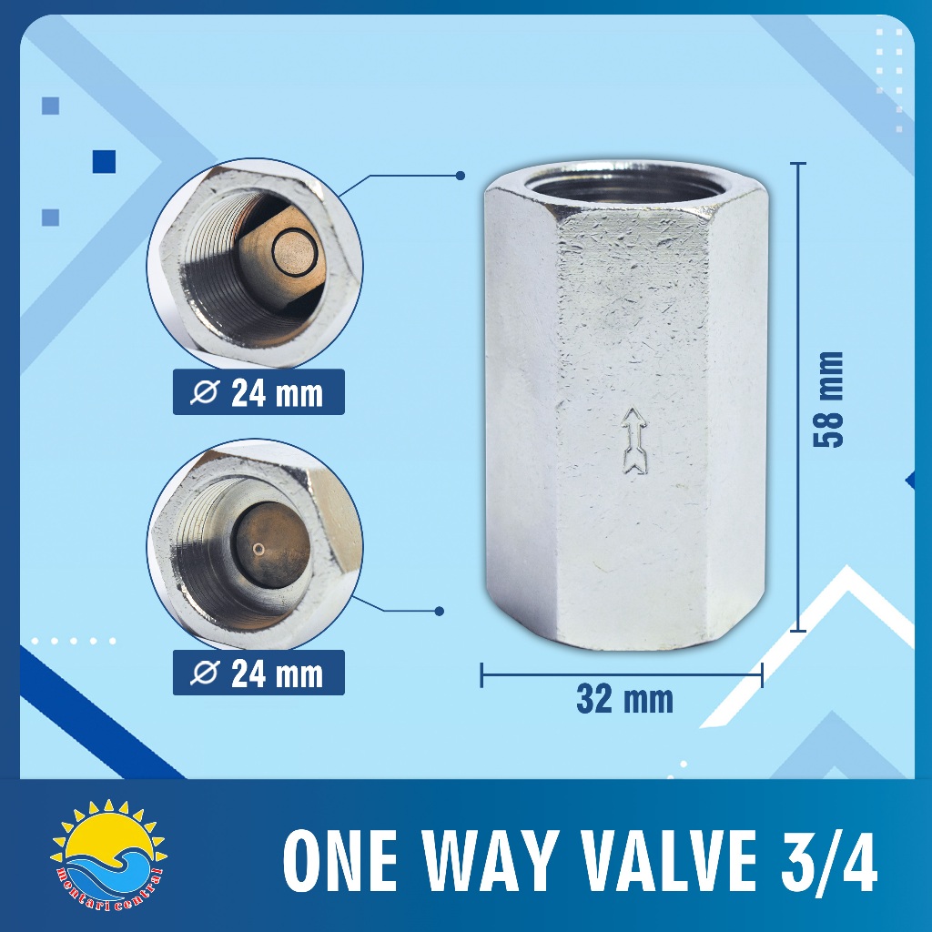 Jual Check valve / one way valve / no return valve 1/4" 1/2'' 1/8'' 3/8 ...