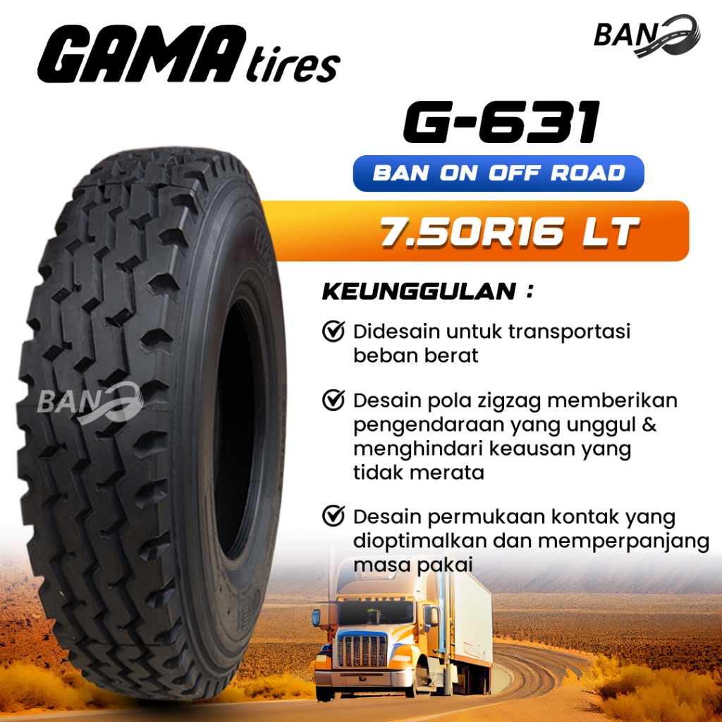 Jual Ban Truk Gama Tires G631 7.50 R16/Ban Truk Radial Uk 7.50 R16 LT | Shopee Indonesia