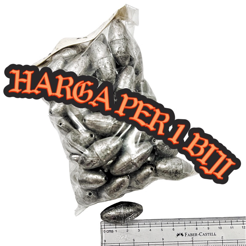 Jual Timah | Timbel | Pemberat Mancing A | 60 GRAM (Per 1 Biji ...