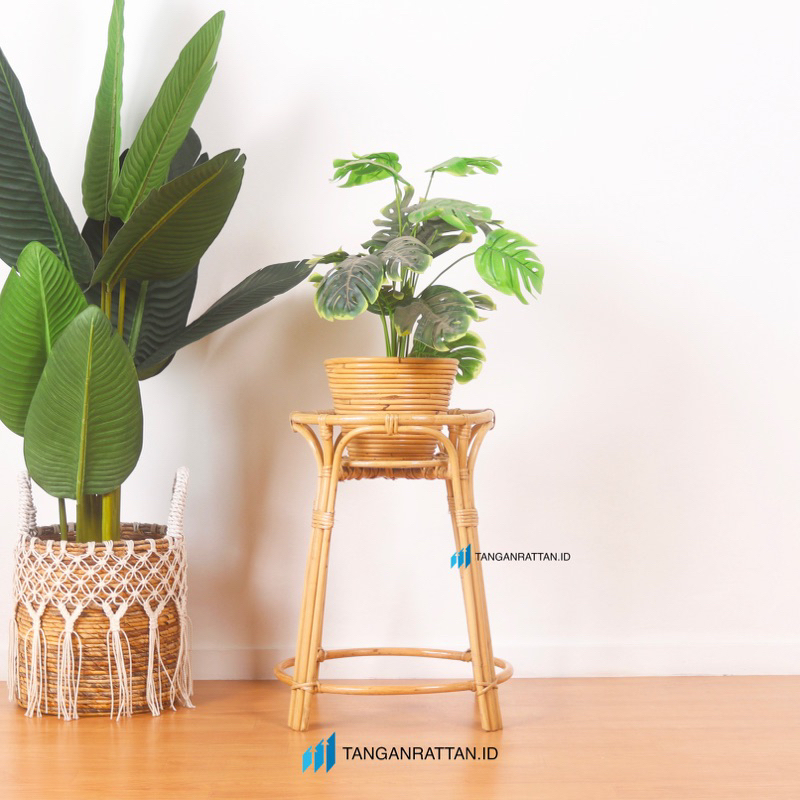 Jual STANDING POT ROTAN + COVER POT ROTAN FINISHING MELAMIN MENGKILAP ...