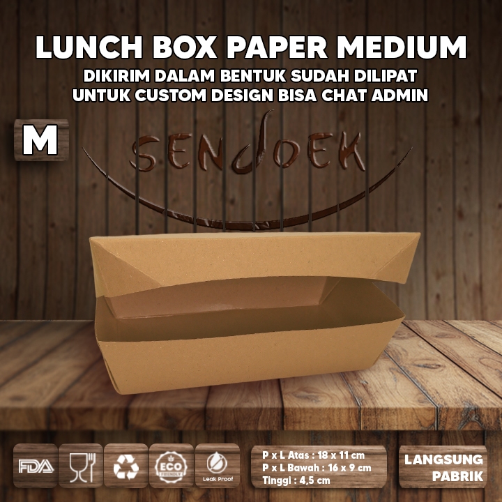 Jual LUNCH BOX PAPER - MEDIUM TINGGAL PAKAI / KOTAK MAKAN / DUS NASI / KOTAK BUNGKUS NASI ...