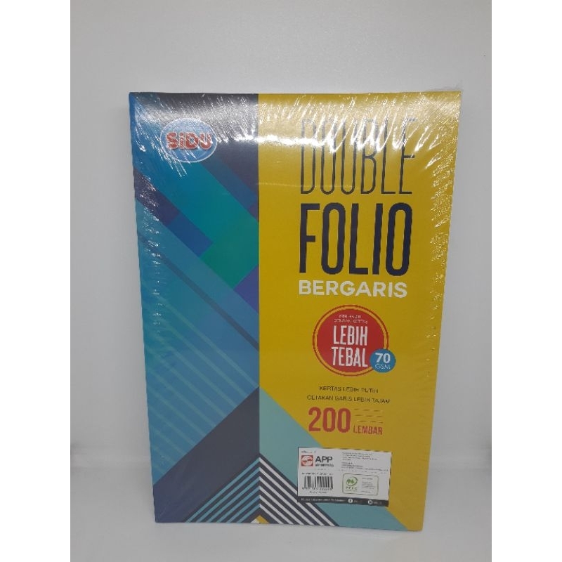 Jual Kertas Double Folio Bergaris Sidu Sinar Dunia Isi 10 Lembar / F4 ...