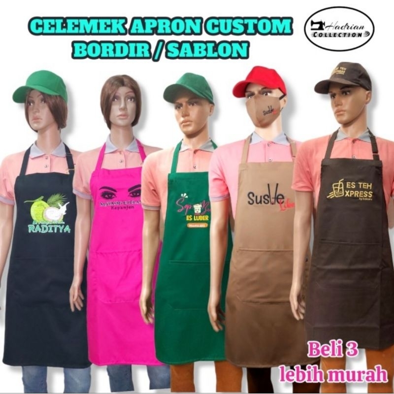 Jual Celemek apron Custom Celemek Dapur Celemek masak Celemek waitres ...
