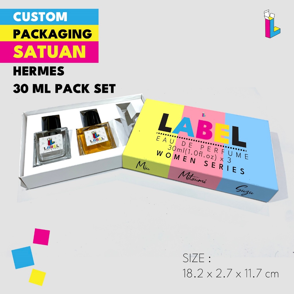 Jual Dus / Box Bundling Hermess 30ml x 3 pcs (1 Set Package) Minimal ...