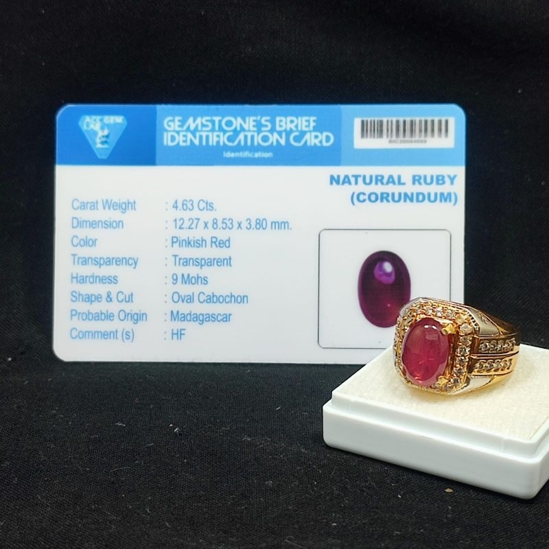 Jual BATU PERMATA RUBY OVAL ASLI BERSERTIFIKAT MEMO LAB SIAP PAKAI ...