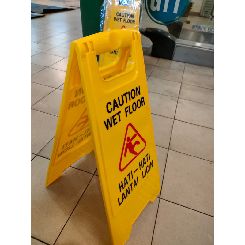 Jual PAPAN TANDA PERINGATAN LANTAI LICIN / CAUTION WET FLOOR / WARNING ...