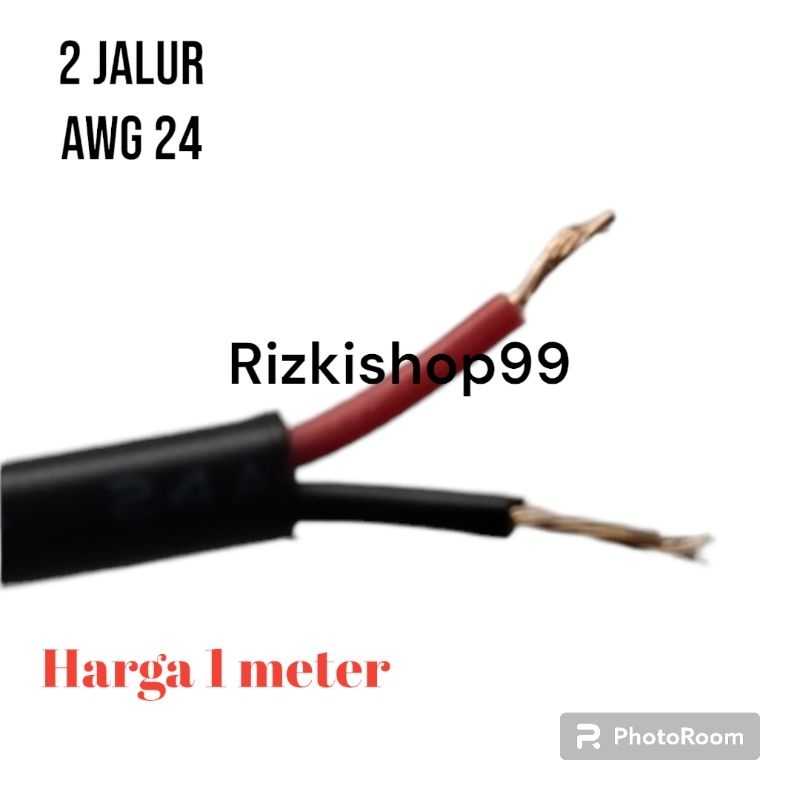 Jual Kabel AWG 24 (2 Jalur) bulat 1 meter | Shopee Indonesia
