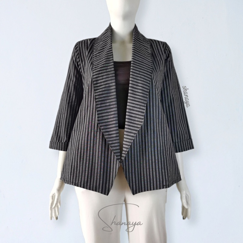 Jual Shanaya Baju Batik Wanita Blazer Lurik Atbm Kinanti Lurik Original ...