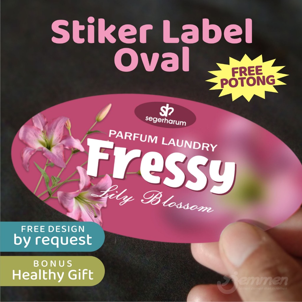 Jual Stiker Label Kemasan Model Oval Botol Produk Makanan Minuman ...