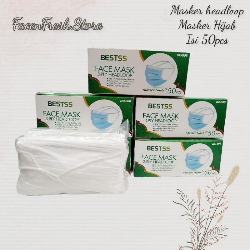 Jual MASKER HIJAB HEADLOOP 3PLY | Shopee Indonesia